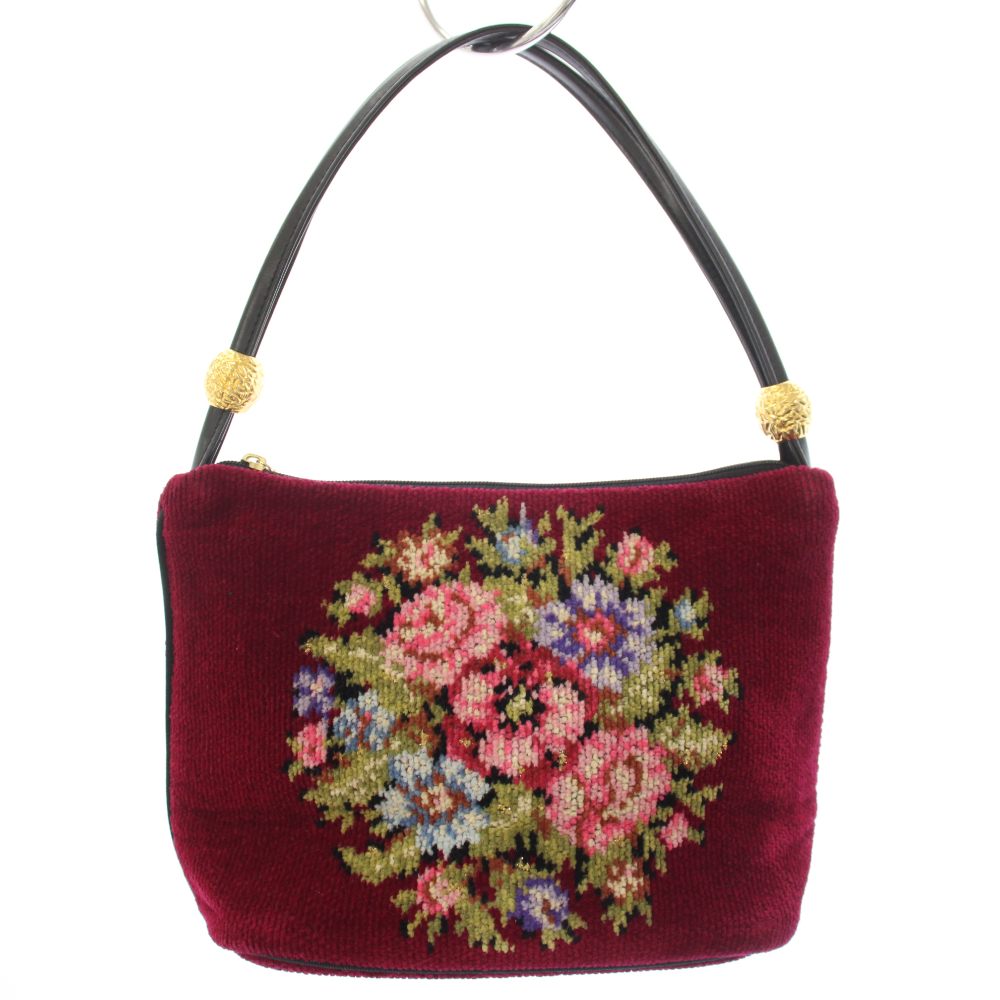 【中古】フェイラー FEILER ハンドバッグ シュニール織 花柄 赤紫 ボルドー /TK ■GY11 レディース 【ベクトル 古着】 260713ブランドフェイラー FEILER実寸サイズ持ち手の長さ：39cm　ヨコ：18-25cm　タテ...