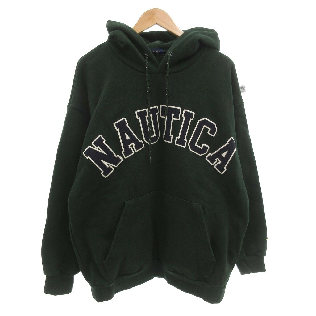 【中古】ノーティカ NAUTICA Arch Logo Sweat Hoodie プルオーバーパーカー フーディ アーチロゴ 長袖 L 緑 グリーン /FF メンズ 【ベクトル 古着】 260203ブランドノーティカ NAUTICA表記サイ...