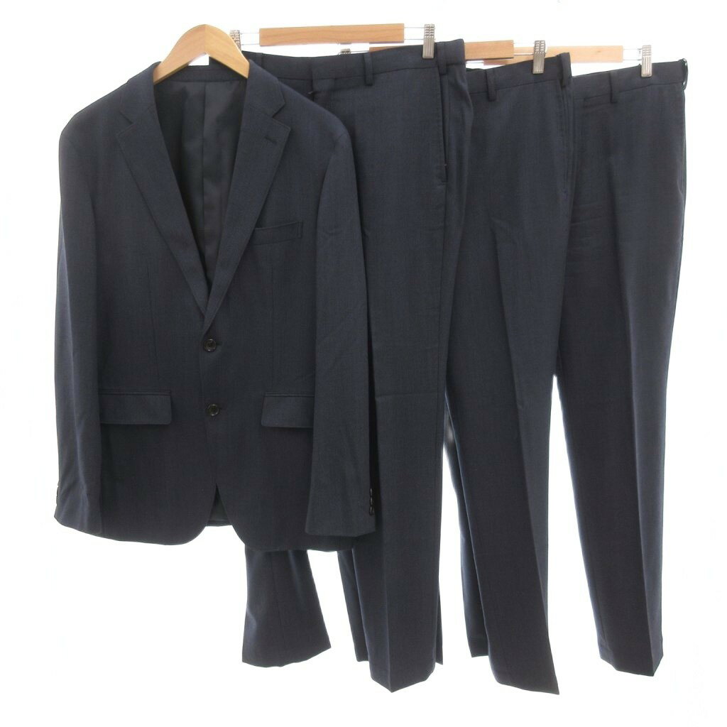 【中古】タケオキクチ TAKEO KIKUCHI 4点セット セットアップ スーツビジネス テーラードジャケット×1 パンツ×3 3 4 紺 ネイビー /FF メンズ 【ベクトル 古着】 260203ブランドタケオキクチ TAKEO KIK...