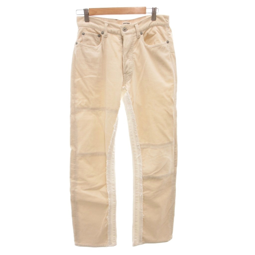 【中古】アンスクリア INSCRIRE Straight Patch Corduroy パンツ 切替 デニム コーデュロイ カットオフ S アイボリー /FF レディース 【ベクトル 古着】 260223ブランドアンスクリア INSCRIR...