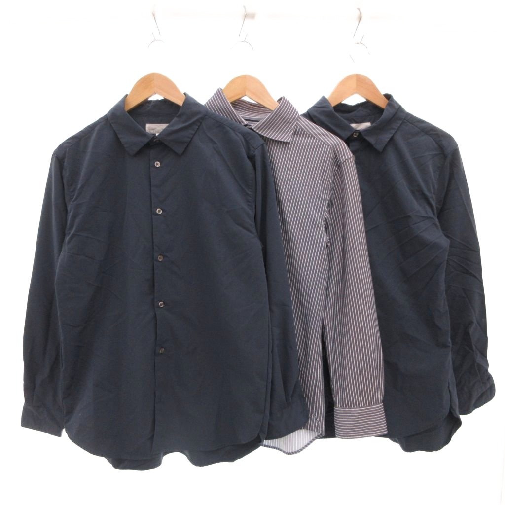 【中古】アバハウス ABAHOUSE シャツ 4点セット カジュアル ストライプ 長袖 大きいサイズ XL 紺 ネイビー 白 ホワイト /FF 【ベクトル 古着】 260313ブランドアバハウス ABAHOUSE表記サイズ50実寸サイズセッ...