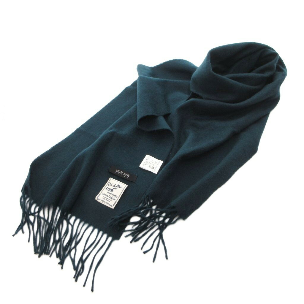 【中古】ミッシェルクランオム M.K HOMME 15th マフラー ストール フリンジ カシミヤ100％ 緑 グリーン /FF メンズ 【ベクトル 古着】 260316ブランドミッシェルクランオム M.K HOMME表記サイズ46実寸サイ...