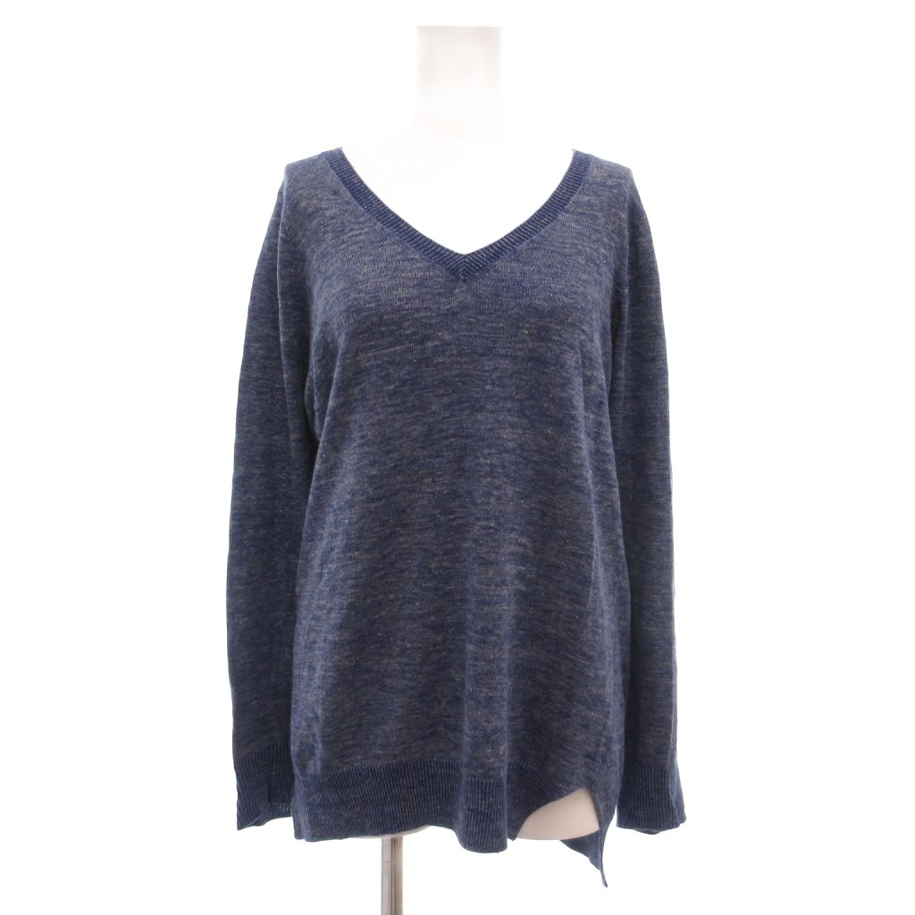 【中古】ジャーナルスタンダード レリューム JOURNAL STANDARD relume FLANDERS LINEN ニット セーター Vネック 麻 リネン F ネイビー /MG レディース 【ベクトル 古着】 260504ブランドジャ...