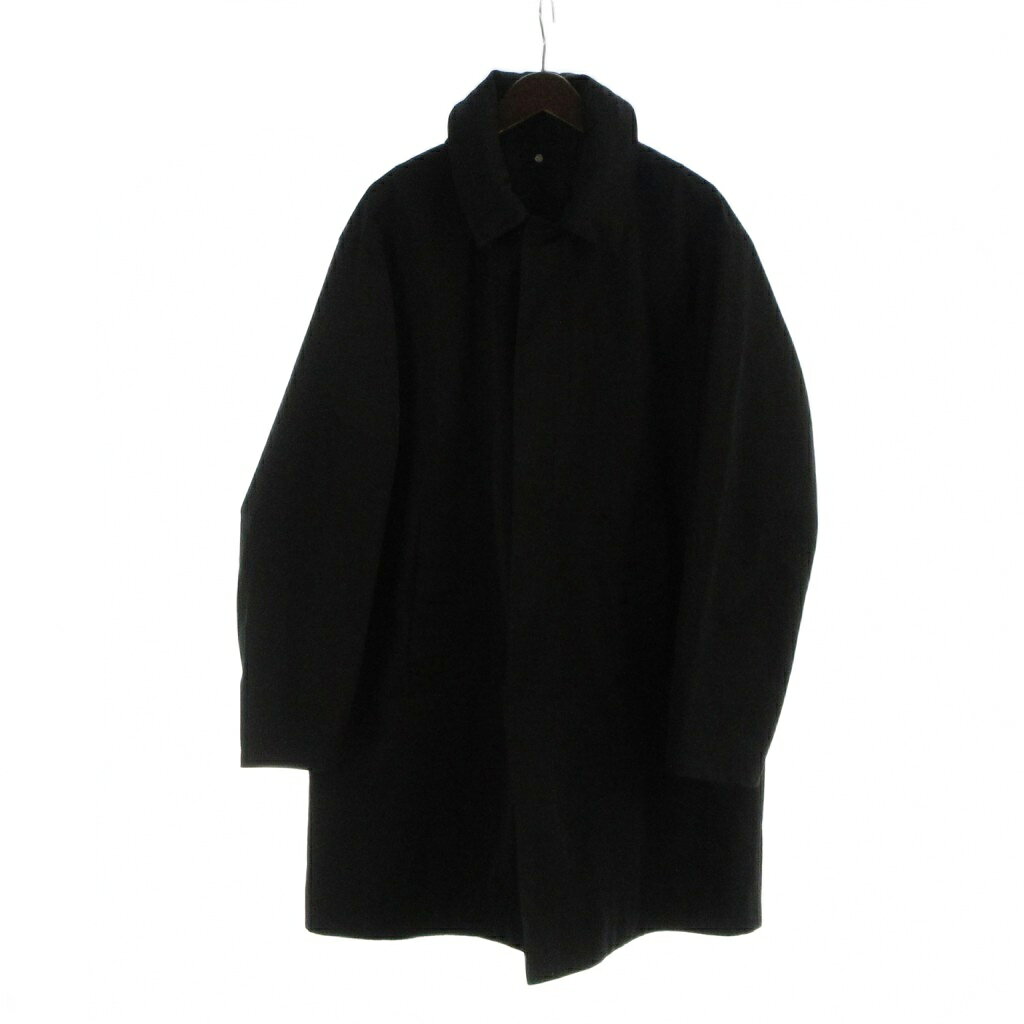 【中古】ディオールオム Dior HOMME ステンカラーコート ロング ロゴ刺繍 フード収納 ナイロン コットン 48 黒 ブラック 413C311A4533 /MQ ☆AA★ メンズ 【ベクトル 古着】 260421ブランドディオールオ...