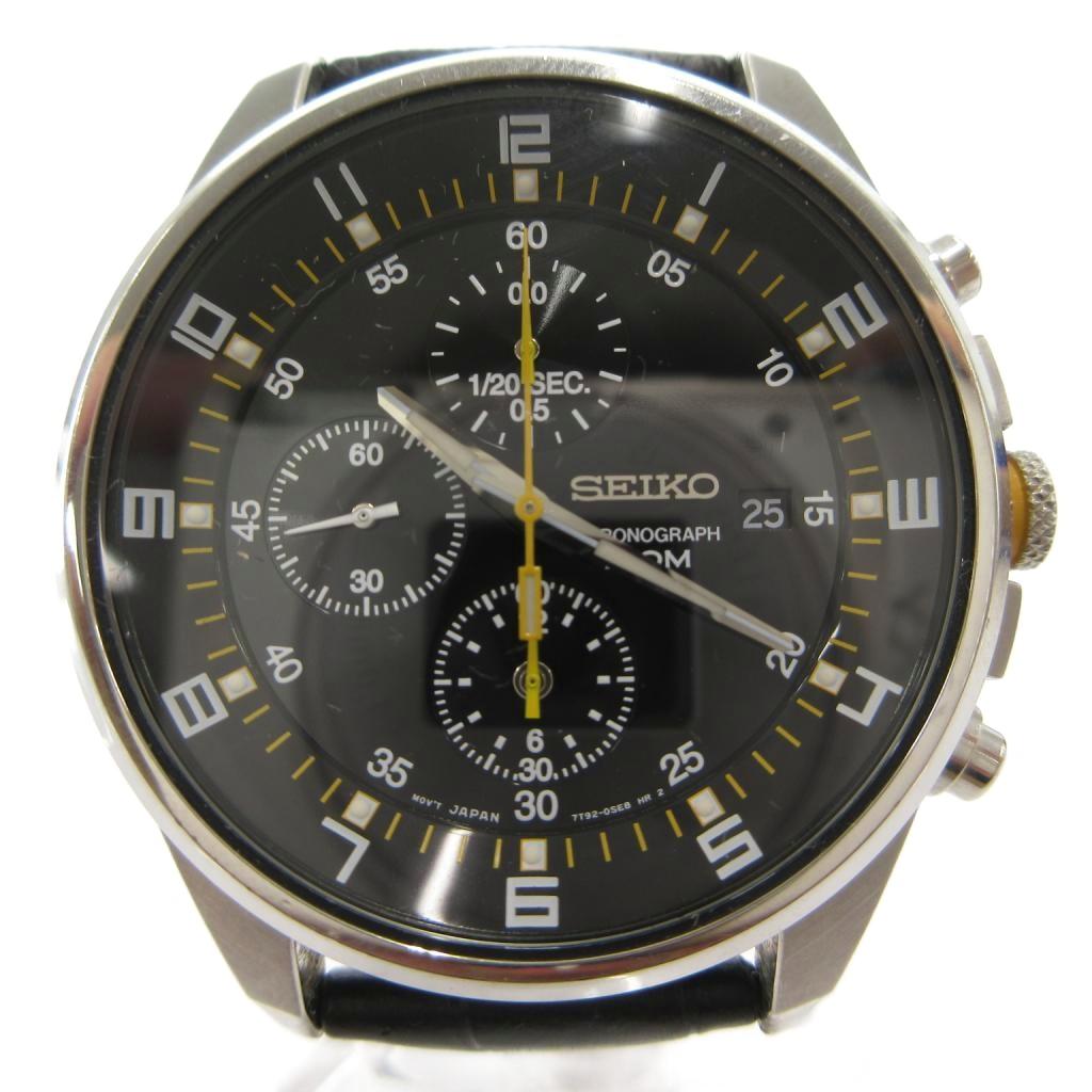 【中古】セイコー SEIKO 腕時計 ウォッチ アナログ クォーツ クロノグラフ シルバーカラー 文字盤ブラック SNDC89P2 /FF メンズ 【ベクトル 古着】 260513ブランドセイコー SEIKO実寸サイズバンド幅：2cm　腕周...