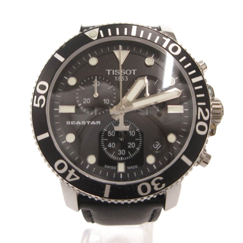 【中古】ティソ TISSOT シースター 1000 腕時計 ウォッチ クォーツ クロノグラフ シルバーカラー 文字盤ブラック T120417A /FF メンズ 【ベクトル 古着】 260802ブランドティソ TISSOT実寸サイズバンド幅：...
