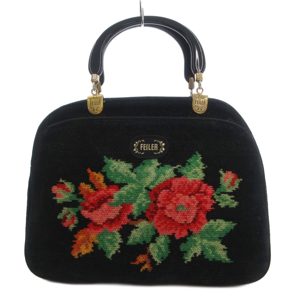 【中古】フェイラー FEILER 美品 ハンドバッグ 花柄 刺繍 シュニール織り 黒 ブラック /MG レディース 【ベクトル 古着】 260623ブランドフェイラー FEILER表記サイズサイズ表記なし。実寸サイズをご確認ください。実寸サ...