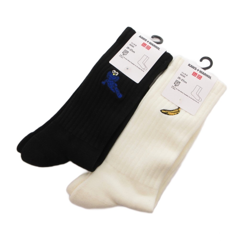 【中古】未使用品 ユニクロ UNIQLO 2点セット 24AW KAWS タグ付き 靴下 ソックス ロゴ刺繍 25-27 ホワイト ブラック 473504 /FF メンズ 【ベクトル 古着】 260710ブランドユニクロ UNIQLO表記サ...