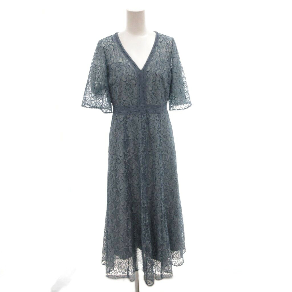 【中古】ジュエルチェンジズ Jewel Changes アローズ ワンピース 花柄 レース ロング 半袖 Vネック 38 水色 ライトブルー /FF レディース 【ベクトル 古着】 260724ブランドジュエルチェンジズ Jewel Cha...