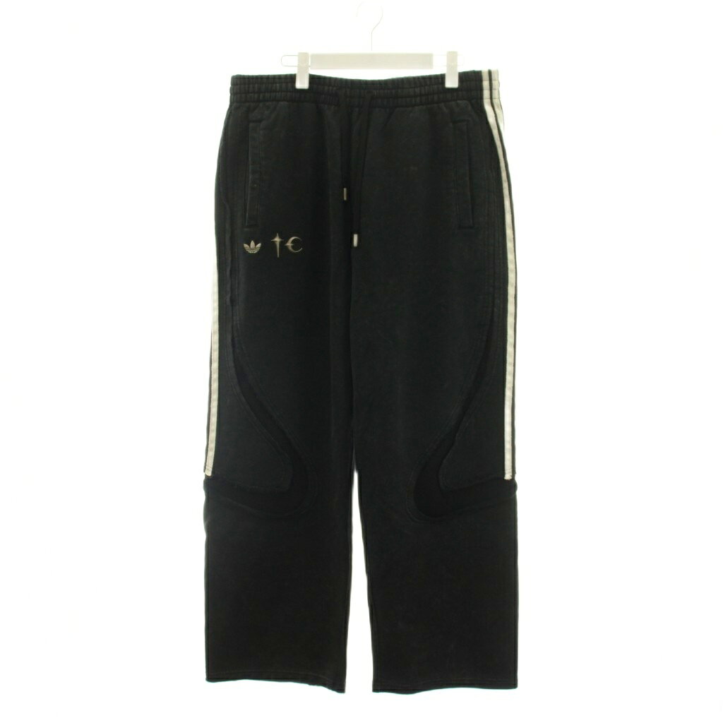 【中古】アディダスオリジナルス adidas originals × サグ クラブ THUG CLUB チームガイスト スウェット パンツ TEAMGEIST SWEAT PANTS イージーパンツ トラックパンツ 2XL 黒 ブラック K...