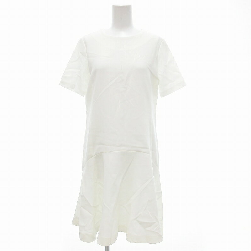 【中古】ルシェルブルー LE CIEL BLEU ワンピース 半袖 ひざ丈 ペプラム 38 白 ホワイト /JS レディース 【ベクトル 古着】 250708ブランドルシェルブルー LE CIEL BLEU表記サイズ38実寸サイズ肩幅：約3...