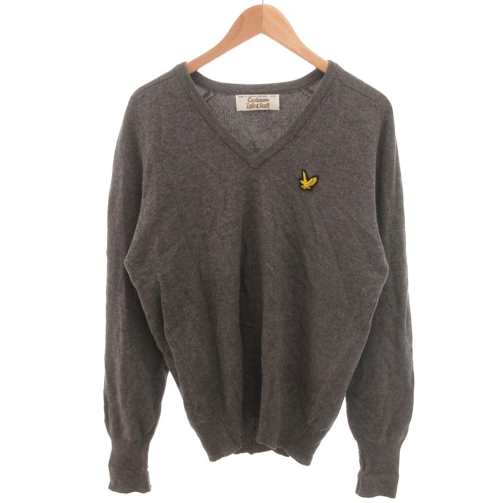 【中古】ライル＆スコット Lyle & Scott 美品 セーター ニット ウール 42 灰色 グレー Vネック 長袖 ロゴ刺繍 /SJ ■GY06 メンズ 【ベクトル 古着】 260206表記サイズ表記なし実寸サイズ身幅：54cm　着丈：...