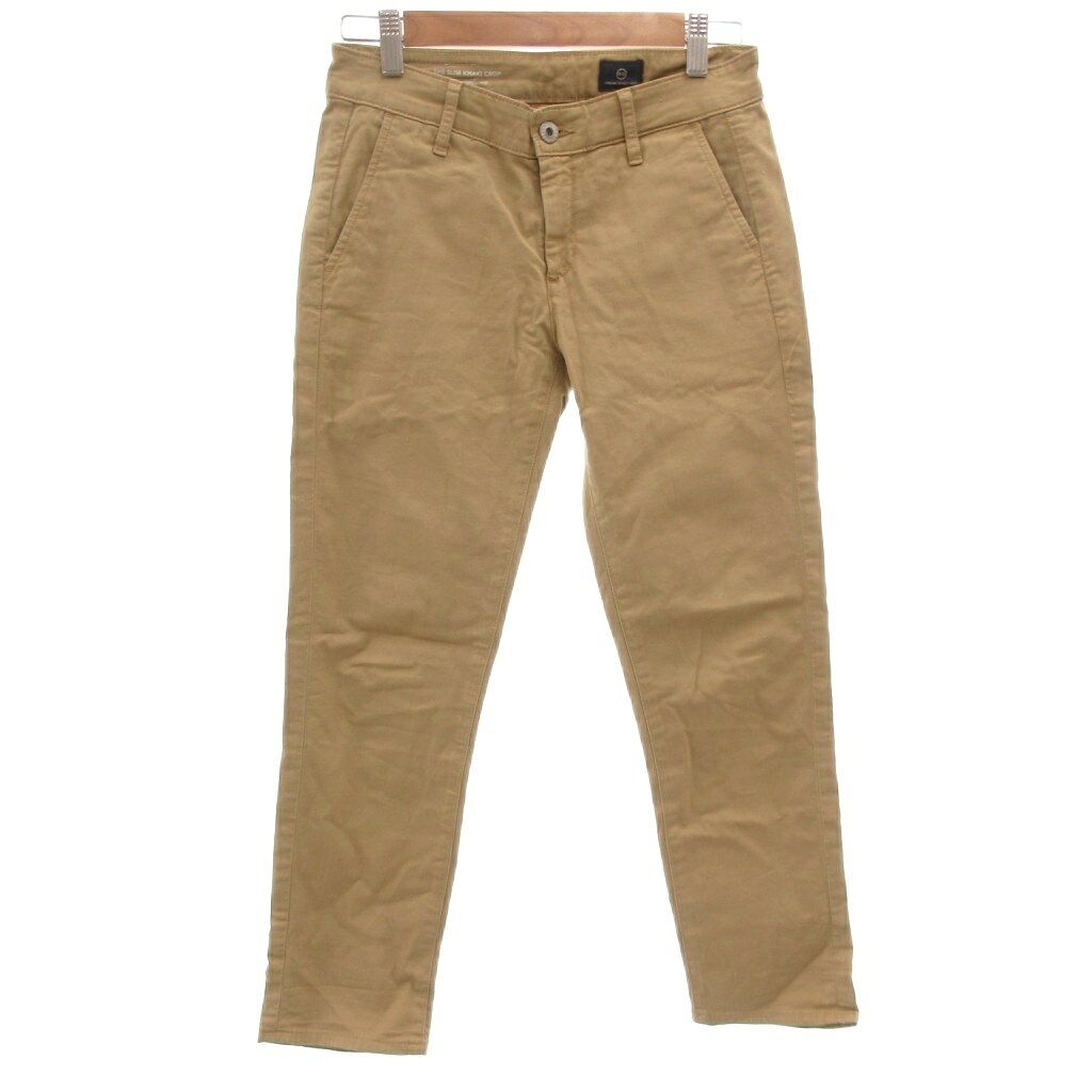 【中古】エージー AG ADRIANO GOLDSCHMIED チノパン パンツ 25R ベージュ系 クロップド丈 スリム ボタンフライ /ML ■GY06 レディース 【ベクトル 古着】 260213ブランドエージー AG表記サイズ25R...