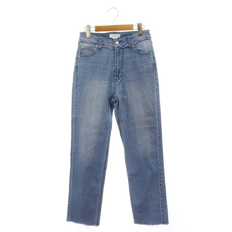 【中古】アメリ Ameri 21SS加工カットオフデニムパンツ ジーンズ ボトムス ジップフライ コットン 25 XS 青 ブルー /YQ ■OS ■SH レディース 【ベクトル 古着】 240820表記サイズ25（日本サイズXS相当）実寸...