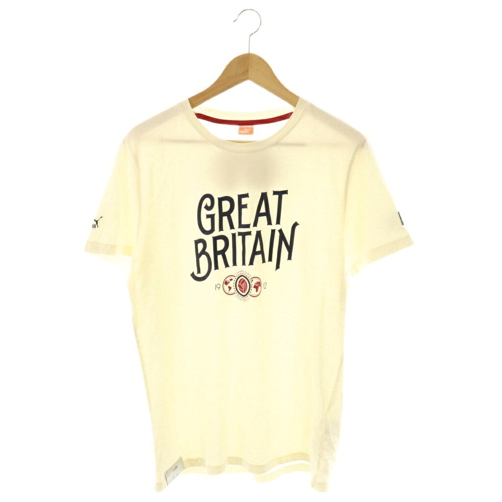 【中古】プーマ PUMA FOOTBALL ARCHIVES GREAT BRITAIN Tシャツ カットソー ロゴ L オフホワイト /CX ■OS メンズ 【ベクトル 古着】 250908ブランドプーマ PUMA表記サイズL実寸サイズ肩...