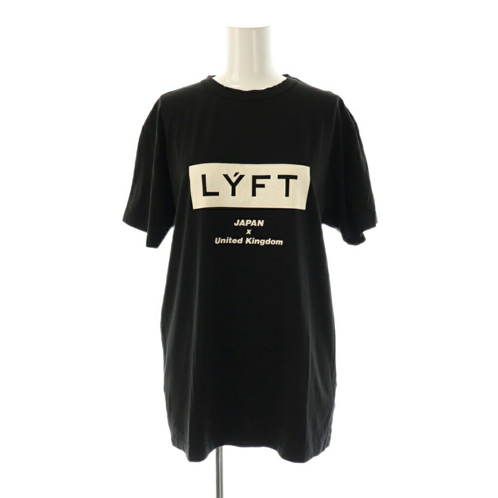 【中古】リフト LYFT ロゴプリントTシャツ カットソー S 黒 ブラック /AT ■OS ■AD レディース 【ベクトル 古着】 251016表記サイズS実寸サイズ肩幅：43cm　身幅：46cm　着丈：68cm　袖丈：17cm　　素材レ...