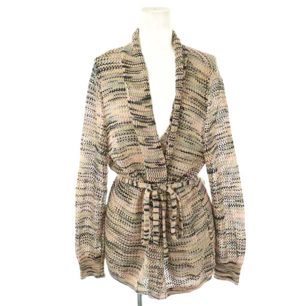 【中古】レリアン Leilian ベルト付ニットカーディガン 9 マルチカラー /DO ■OS レディース 【ベクトル 古着】 251020ブランドレリアン Leilian表記サイズ9実寸サイズ肩幅：約39cm　身幅：約52.5cm　着丈：...