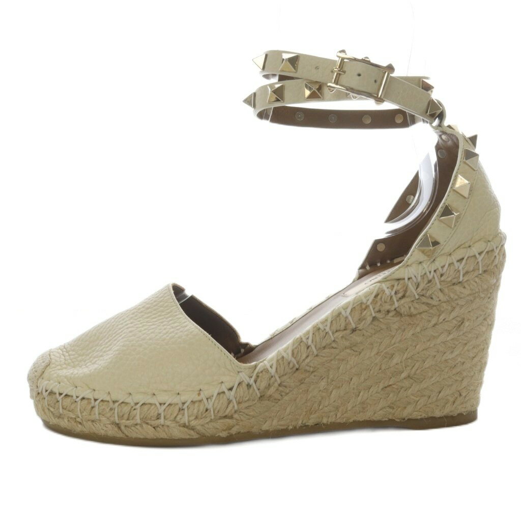 【中古】ヴァレンティノ ガラヴァーニ VALENTINO GARAVANI サンダル ウエッジソール ロックスタッズ レザー 35 アイボリー /YO7 レディース 【ベクトル 古着】 251023ブランドヴァレンティノ ガラヴァーニ VA...
