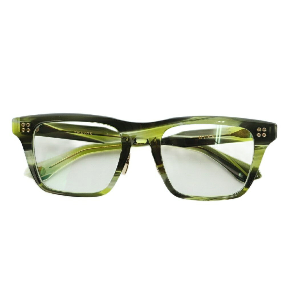 【中古】ディータ DITA THAVOS メガネ 眼鏡 セルフレーム べっ甲柄 53□21-146 グリーン 緑 ゴールドカラー DTX713-A-03 /MI ■OS ■SH ユニセックス メンズ レディース 【ベクトル 古着】 2511...