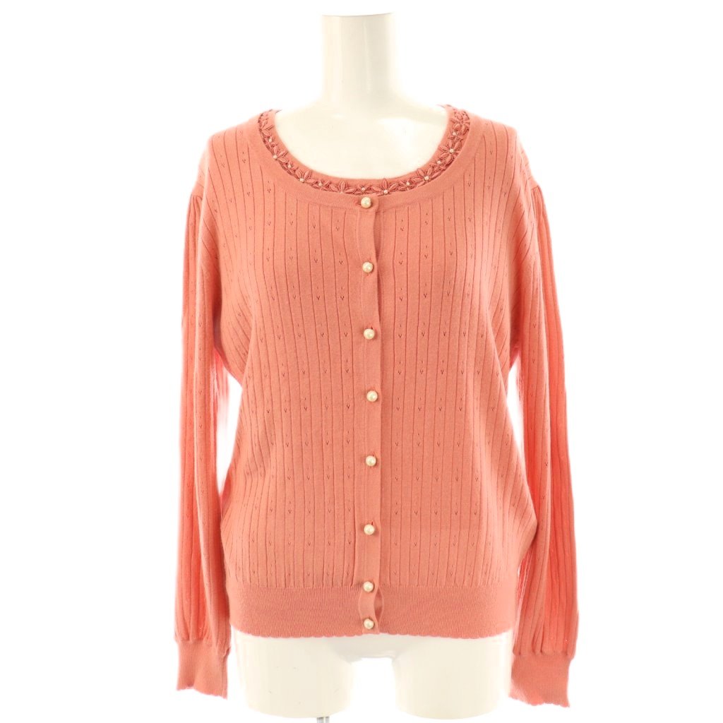 【中古】エフデ ef-de アンサンブル フラワー装飾 ニット 半袖カットソー パールボタンカーディガン 13 ピンク /DO ■OS レディース 【ベクトル 古着】 251029ブランドエフデ ef-de表記サイズ13実寸サイズ肩幅：約3...