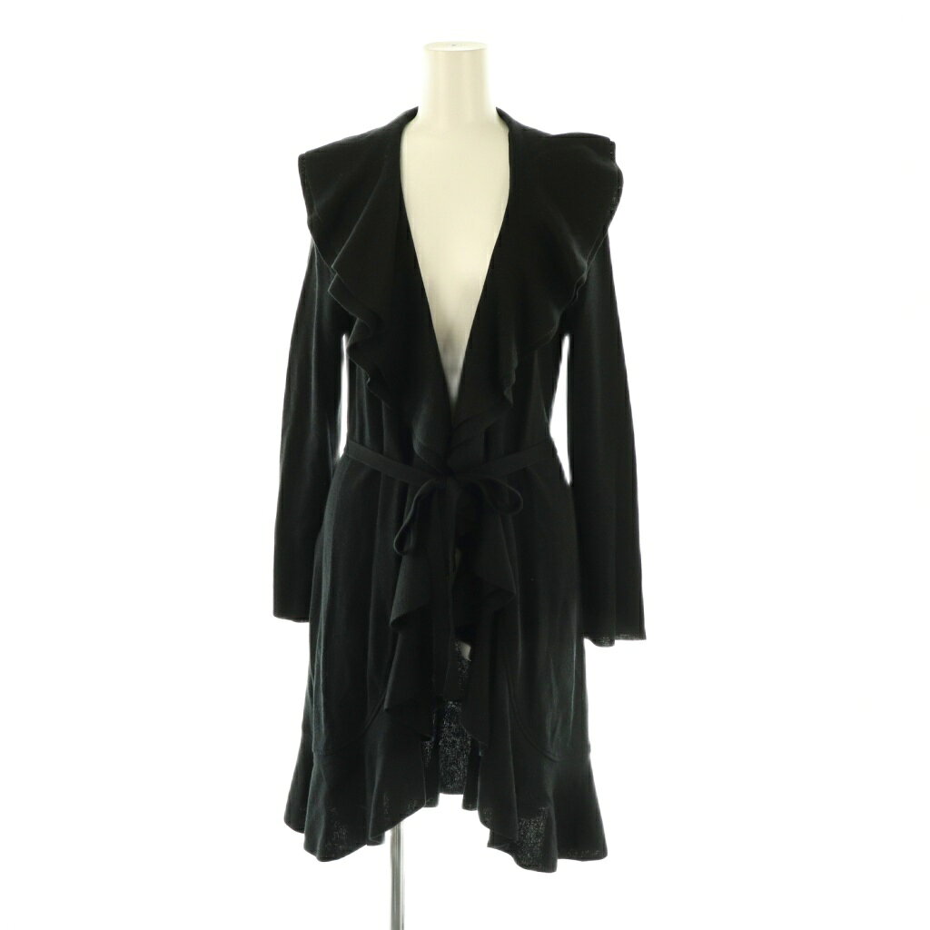 【中古】トゥービーシック TO BE CHIC フリル ロングカーディガン ニット アンゴラ混 2 ブラック /ES ■OS レディース 【ベクトル 古着】 251104ブランドトゥービーシック TO BE CHIC表記サイズ2実寸サイズ肩...