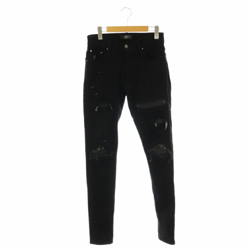 【中古】アメリヴィンテージ Ameri VINTAGE ダメージ加工デニム ジーンズ ボタンフライ 30 ブラック /DO ■OS ■SH レディース 【ベクトル 古着】 251110ブランドアメリヴィンテージ Ameri VINTAGE表...