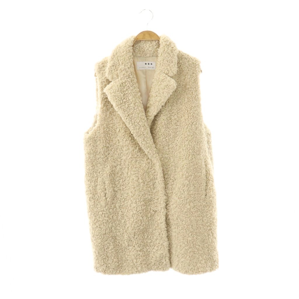 【中古】スリードッツ three dots Poodle boa tailored vest プードルボア テーラードベスト S ベージュ /DF ■OS レディース 【ベクトル 古着】 251224ブランドスリードッツ three dot...