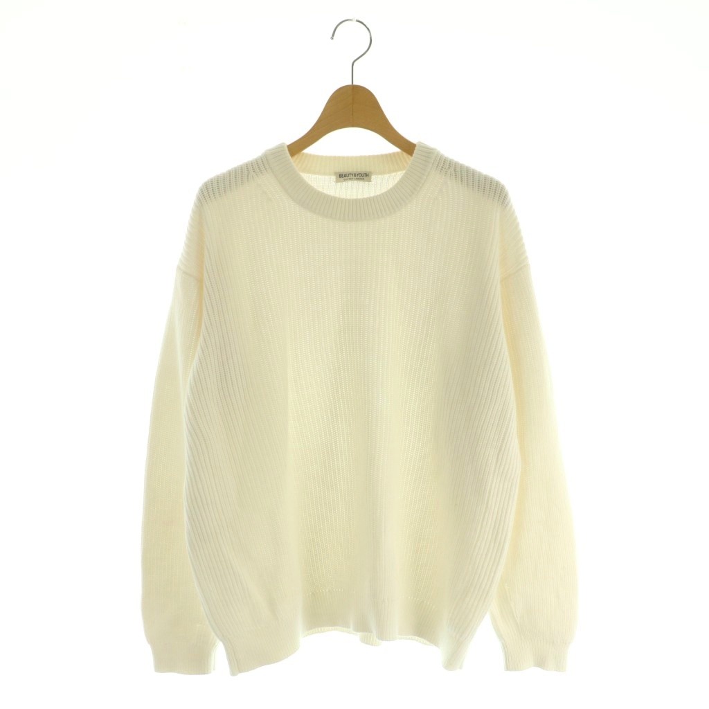 【中古】B&Y ユナイテッドアローズ BEAUTY&YOUTH ビューティー&ユース ニット セーター あぜ編み M 白 ホワイト /MI ■OS ■AD メンズ 【ベクトル 古着】 251223ブランドB&Y ユナイテッドアローズ BEA...