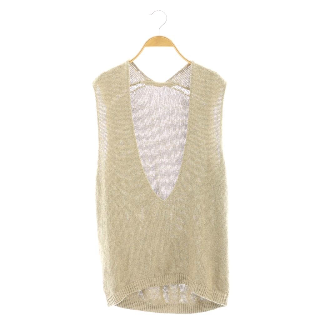 【中古】ミューズ ドゥーズィエム クラス MUSE de Deuxieme Classe 24SS Lily Linen Vネック ベスト プルオーバー シルク リネン ベージュ /CX ■OS レディース 【ベクトル 古着】 260113...