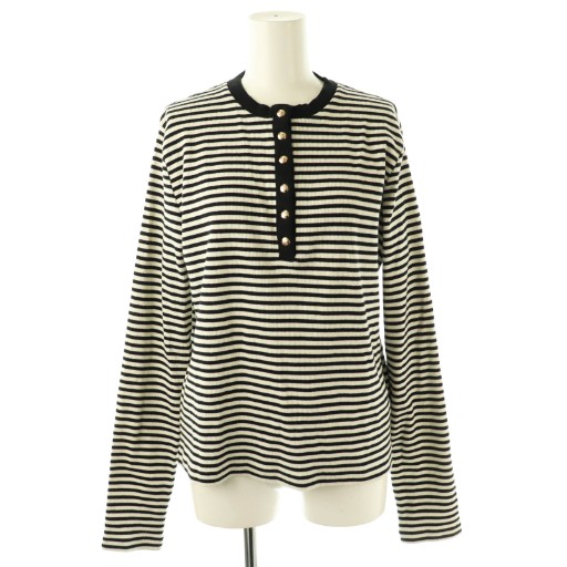 【中古】アニンビン ANINEBING 25SS ALESSIA L/S BORDER T Tシャツ MUSEdeDeuxiemeClasse取り扱い カットソー 長袖 ブラック ホワイト /DO ■OS レディース 【ベクトル 古着】 2...