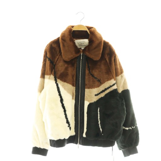 【中古】未使用品 アメリヴィンテージ Ameri VINTAGE 25AW DESSERT CUP FUR BLOUSON ブルゾン フェイクファー F ブラウン アイボリー ブラック 0125206610650 /CX ■OS レディース...