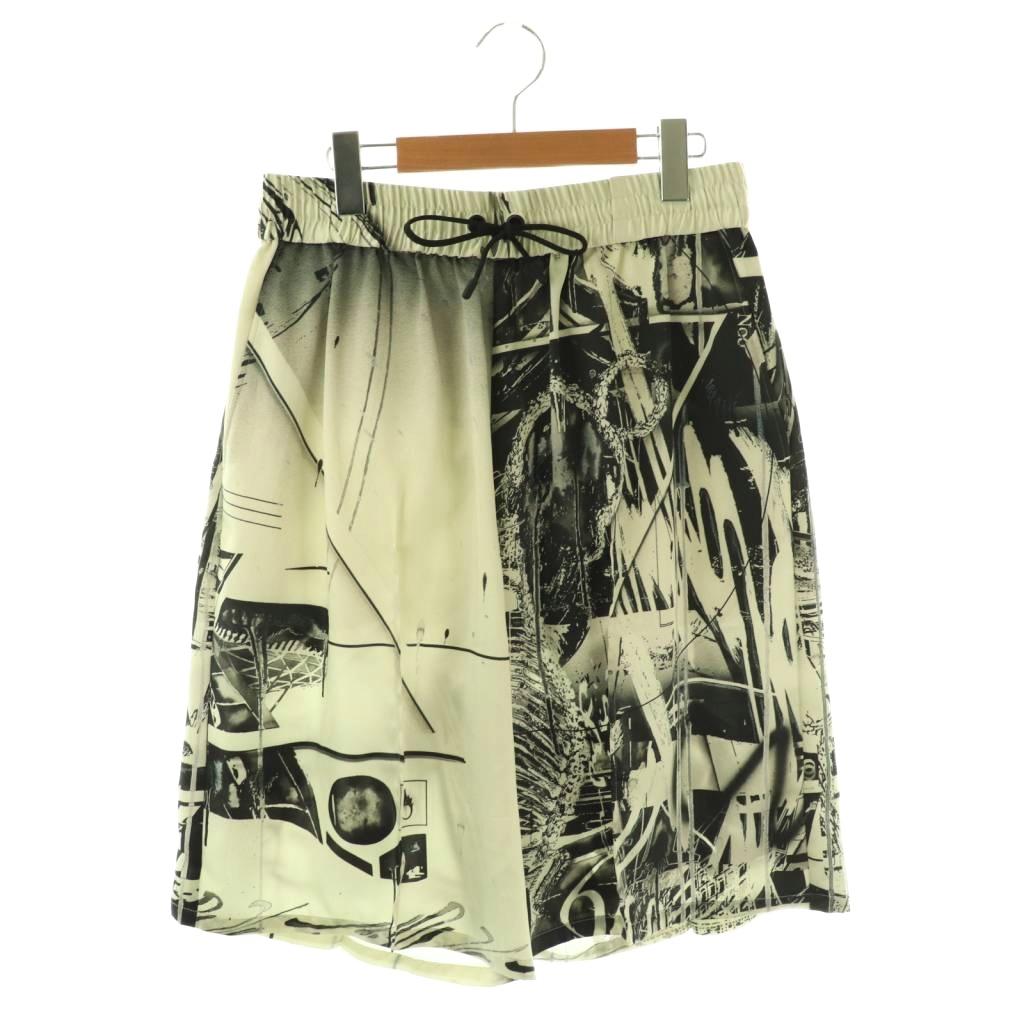 【中古】セモー semoh New CollapseShort Pants ショートパンツ ハーフパンツ 2 オフホワイト ブラック /ES ■OS ■SH メンズ 【ベクトル 古着】 260116表記サイズ2実寸サイズウエスト：72〜cm...