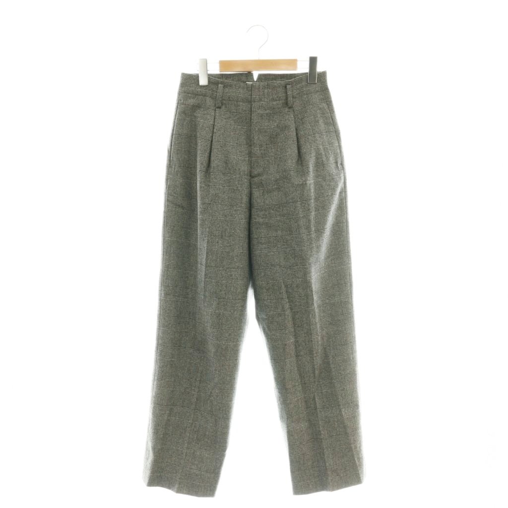 【中古】リトローヴ RETROVE 25AW GLEN CHECK TROUSERS パンツ LAppartement取扱 ワイド カシミヤ混 34 グレー 25-030-560-8120-3-0 /CX ■OS レディース 【ベクトル 古...