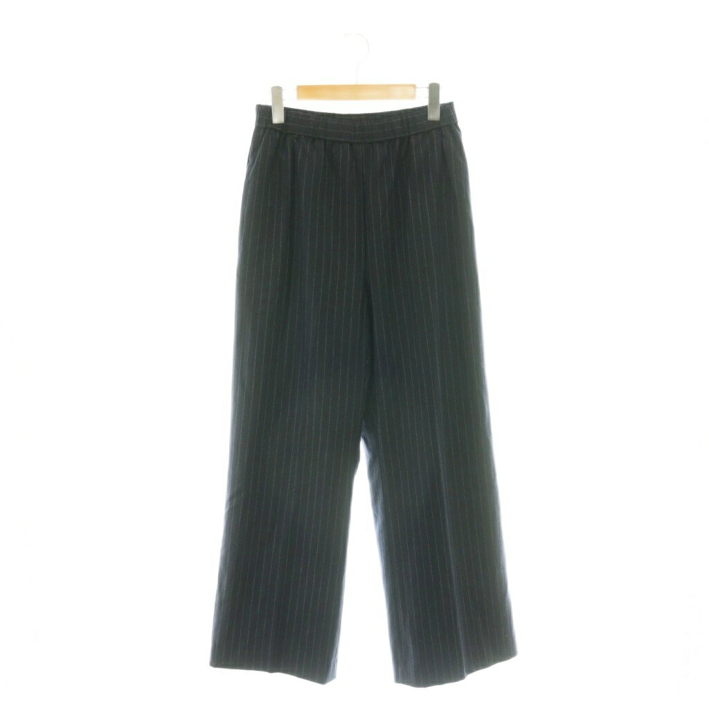 【中古】ミューズ ドゥーズィエム クラス MUSE de Deuxieme Classe 25AW VICTORIANフラノ EASY パンツ ストレート ストライプ ウール 36 ネイビー 白 /CX ■OS レディース 【ベクトル 古着...