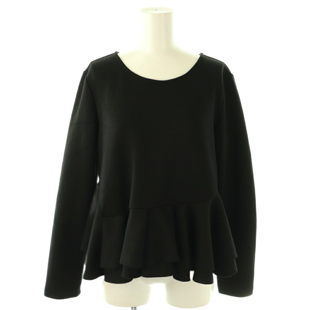 【中古】ルエレ Louere ペプラムデザインカットトップス カットソー M ブラック /DF ■OS ■SH レディース 【ベクトル 古着】 260210表記サイズM実寸サイズ肩幅：37cm　身幅：44.5cm　着丈：49cm　袖丈：57...