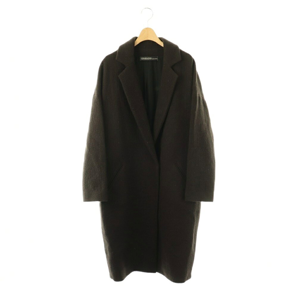【中古】トラントドゥパラディ プール スプラング フレール 32PARADIS POUR SPRUNG FRERES サイドジップチェスターコート DeuxiemeClasse取り扱い アウター ロング S ダークブラウン /DO ■OS ...