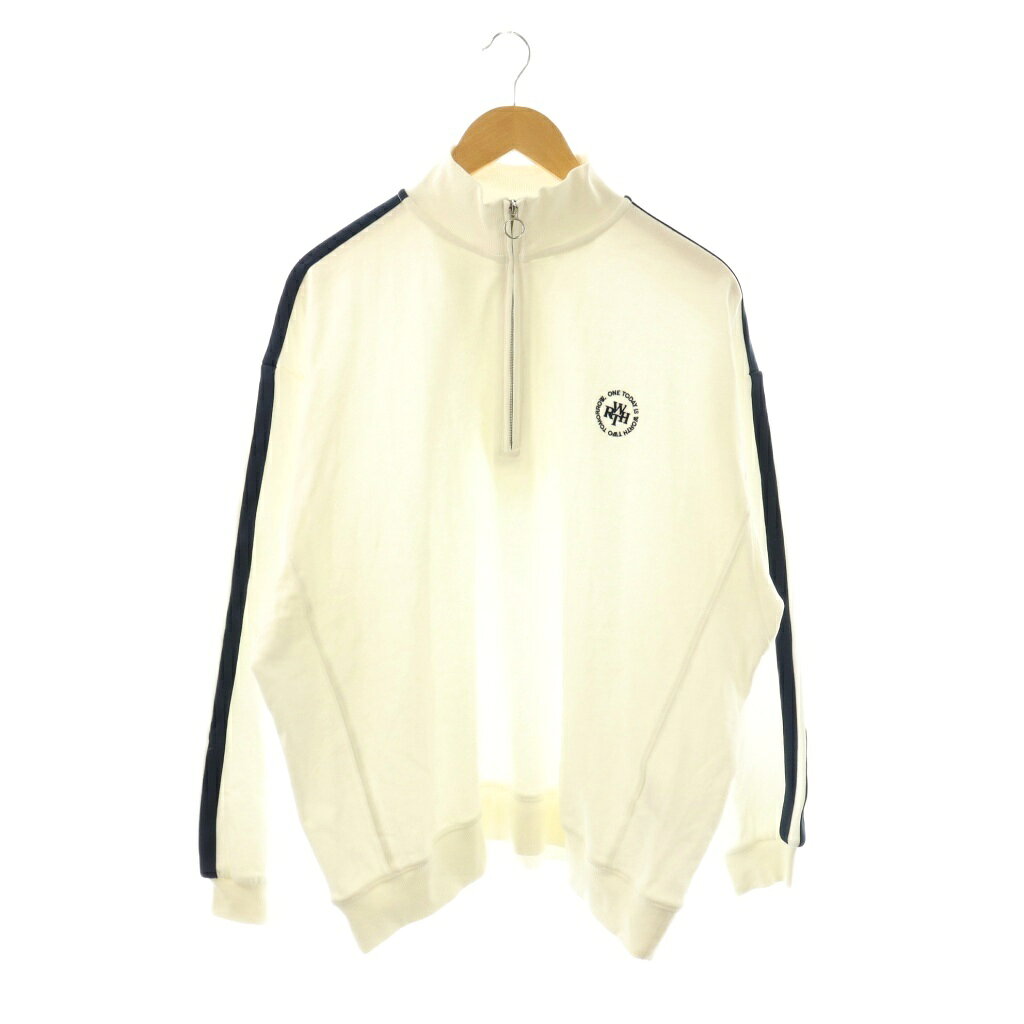 【中古】ニコアンド Niko and.. ハーフジップ スウェット トレーナー プルオーバー ライン F 白 紺 /CX ■OS メンズ 【ベクトル 古着】 260221ブランドニコアンド Niko and..表記サイズF実寸サイズ身幅：6...