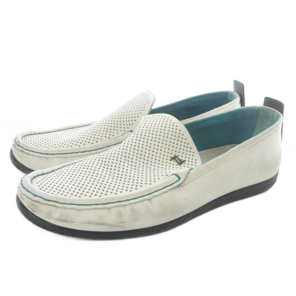 【中古】ポルシェデザイン PORSCHE DESIGN メッシュドライビング モカシンシューズ レザー 41 白 ホワイト /SR ■SH メンズ 【ベクトル 古着】 260219表記サイズ41実寸サイズ最大幅：9cm　アウトソール：27....