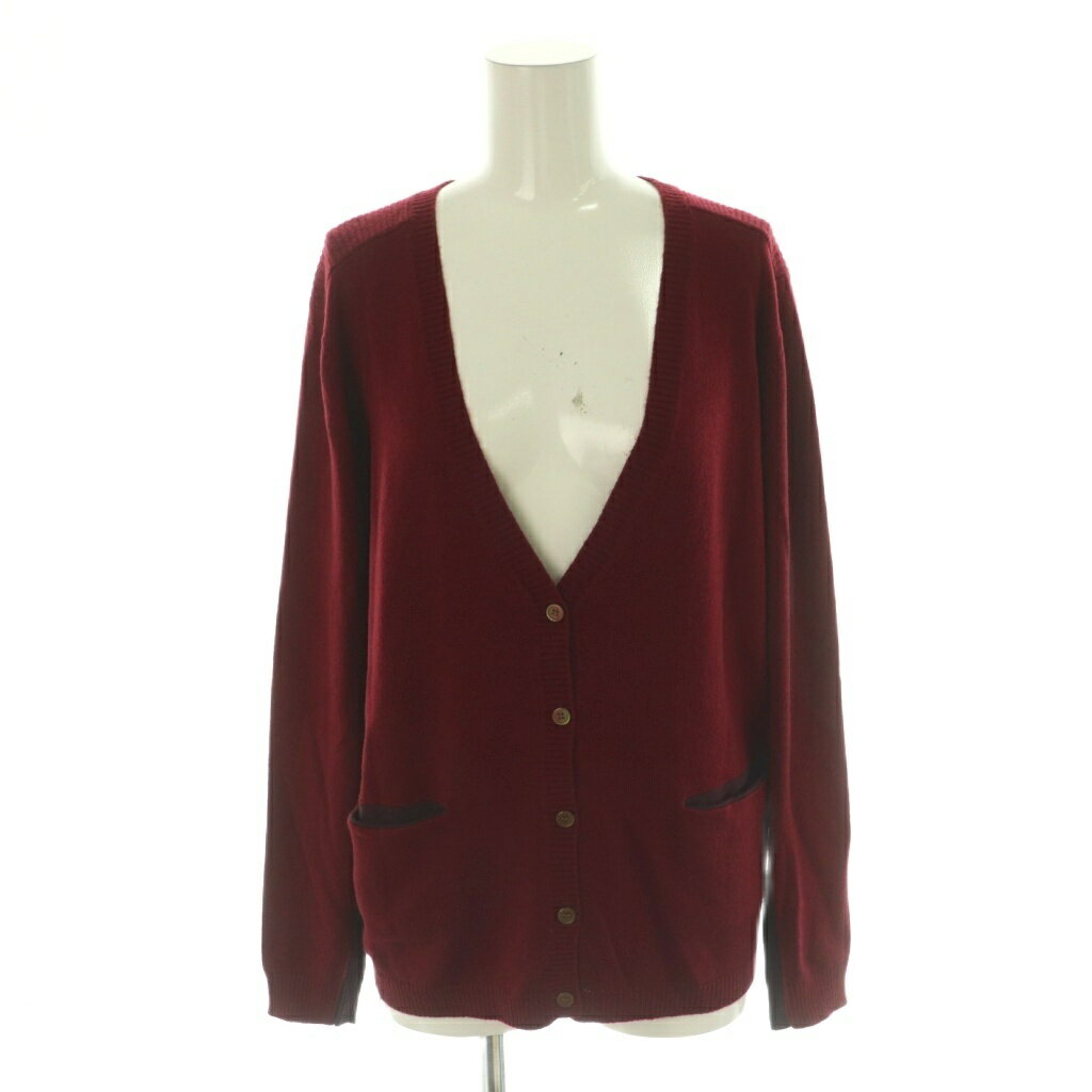【中古】パドカレ pas de calais カーディガン ウール混 38 赤 レッド 紫 パープル 長袖 /AG ■OS レディース 【ベクトル 古着】 260224ブランドパドカレ pas de calais表記サイズ38実寸サイズ肩幅...