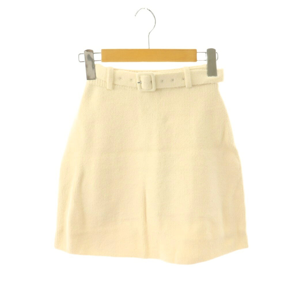 【中古】未使用品 ダーリッチ Darich 25SS ベルトニットミニスカート 台形スカート Free-L アイボリー /DF ■OS レディース 【ベクトル 古着】 260220ブランドダーリッチ Darich表記サイズFree-L実寸サ...