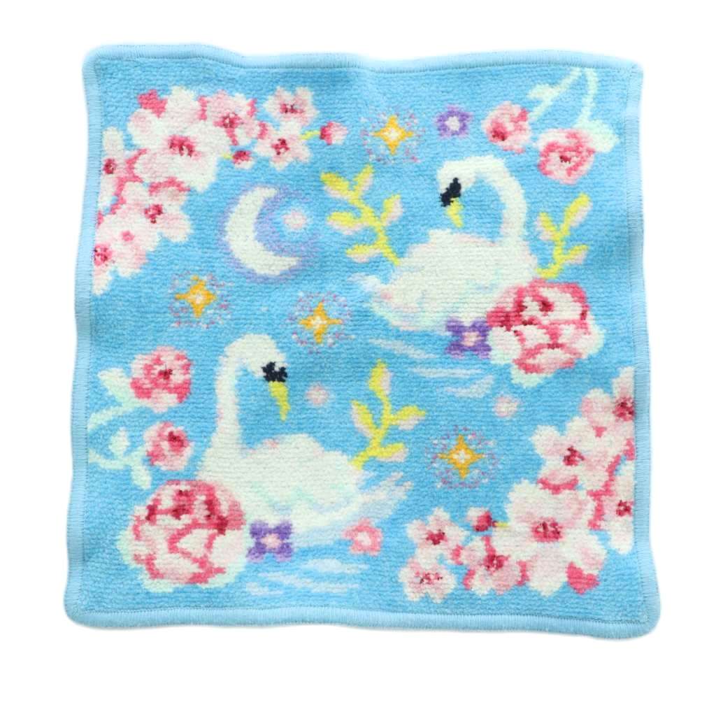 【中古】フェイラー FEILER ラブラリーバイフェイラー LOVERARY BY FEILER キチジョウジスワン タオルハンカチ 総柄 水色 白 マルチカラー /MI ■OS レディース 【ベクトル 古着】 260305ブランドフェイラ...