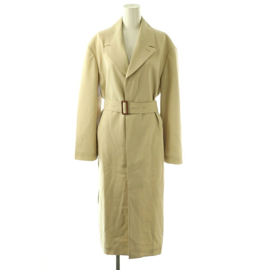 【中古】オーラリー AURALEE 24SS HARD TWIST WOOL TWILL CHESTERFIELD COAT スプリングコート ロング 0 クリーム色 A24SC02WG /DF ■OS レディース 【ベクトル 古着】 26...