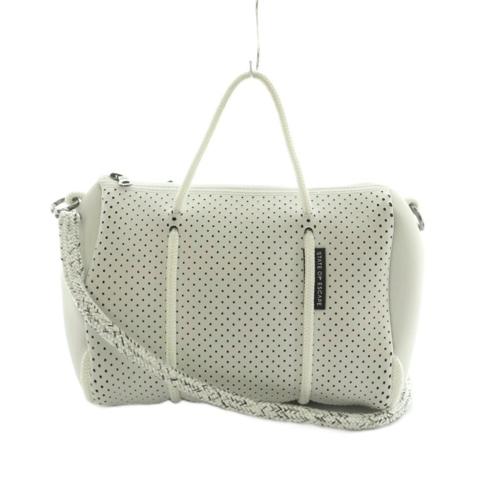 【中古】ステイトオブエスケープ STATE OF ESCAPE プリクエル バッグ 2WAY ハンドバッグ ショルダーバッグ パンチング加工 白 9911100245 /MI ■OS レディース 【ベクトル 古着】 260310ブランドステ...