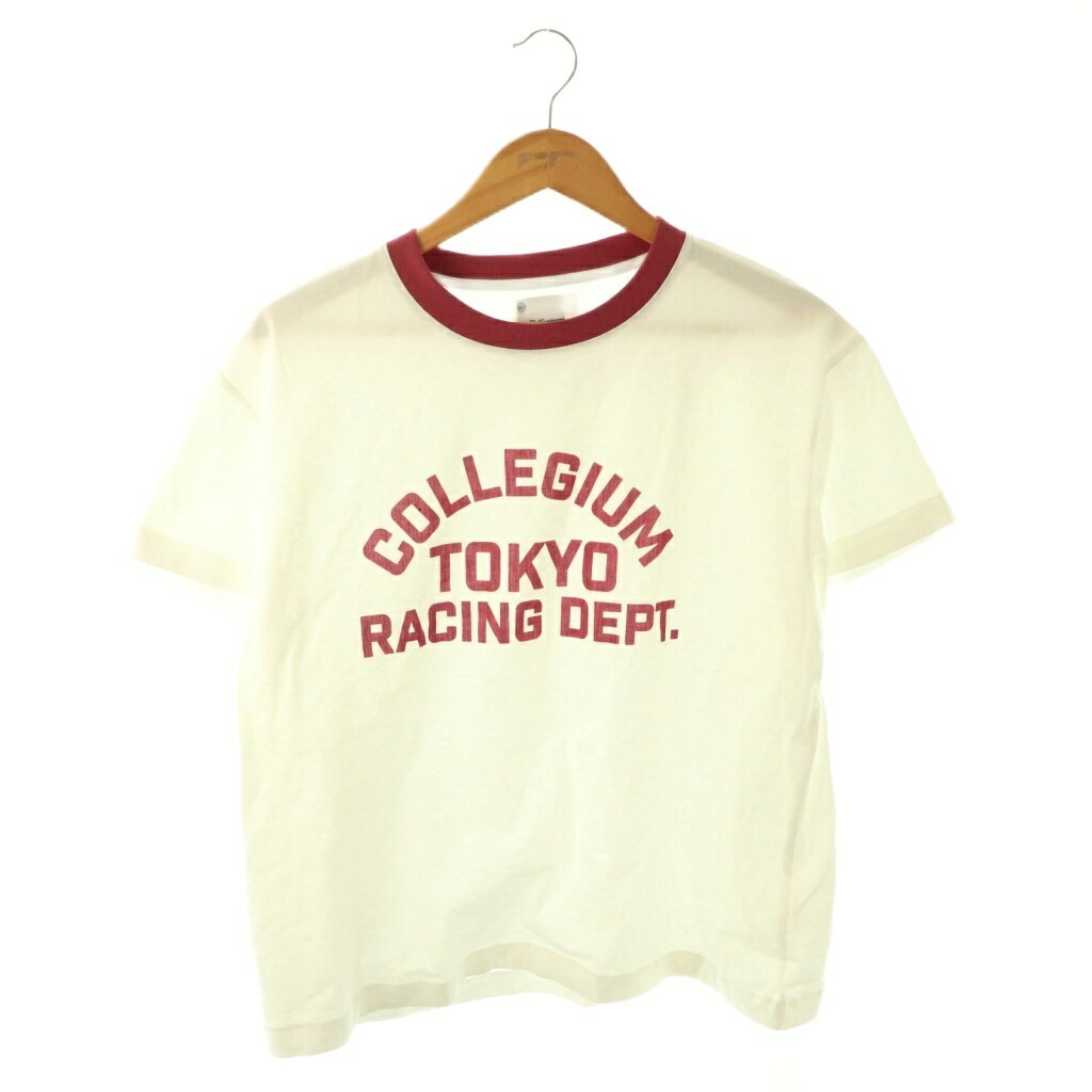 【中古】未使用品 コレジウム Collegium TOKYO POP UP限定 リンガーTシャツ カットソー ロゴ M 白 赤 /CX ■OS ■SH レディース 【ベクトル 古着】 260324表記サイズM実寸サイズ肩幅：50cm　身幅：...