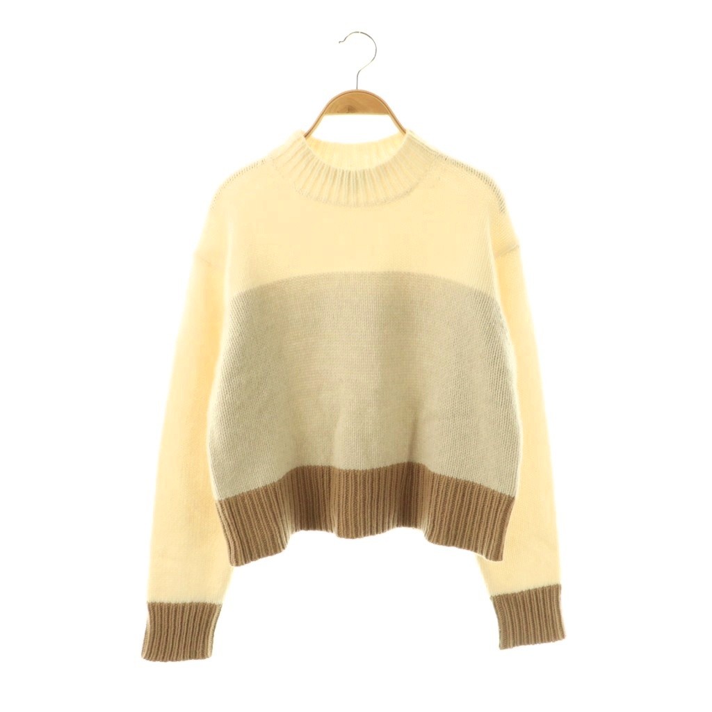 【中古】セオリー Theory 24AW FELTED WOOL CASH COLOR BLOCK PO F ニット セーター ウール S アイボリー 茶 /MI ■OS レディース 【ベクトル 古着】 260316ブランドセオリー The...