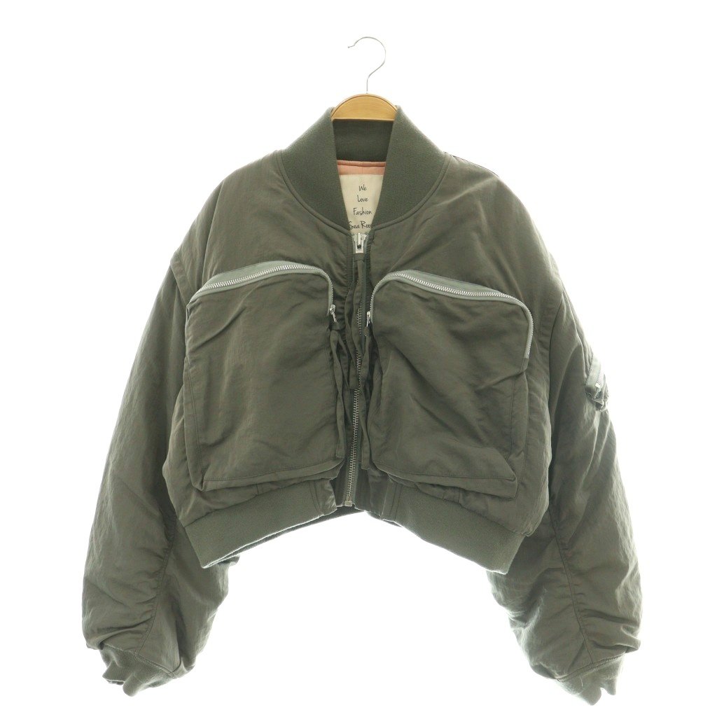 【中古】シールーム・リン Sea Room lynn 2PocketショートMA-1ジャケット ブルゾン F グレー /DF ■OS レディース 【ベクトル 古着】 260402ブランドシールーム・リン Sea Room lynn表記サイズ...