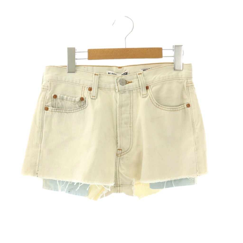 【中古】リーバイス Levi's × リダン RE/DONE カットオフ デニムショートパンツ 23 ライトブルー /MY ■OS レディース 【ベクトル 古着】 260327ブランドリーバイス Levi's表記サイズ23実寸サイズウエスト...