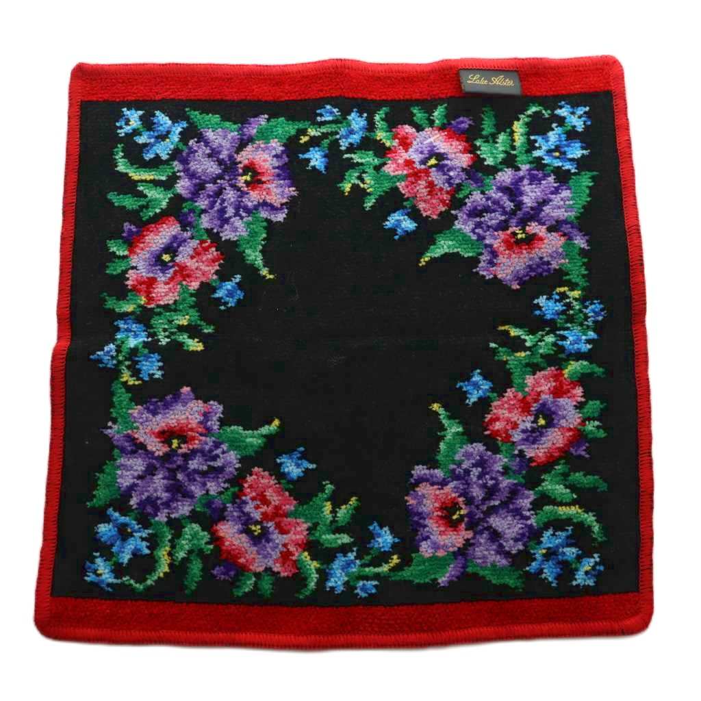 【中古】未使用品 レイクアルスター Lake Alster タグ付き ウォッシュタオル ハンド ハンカチ 30×30 マルチカラー 黒 ブラック 赤 レッド /SS ■OS レディース 【ベクトル 古着】 260408ブランドレイクアルスタ...