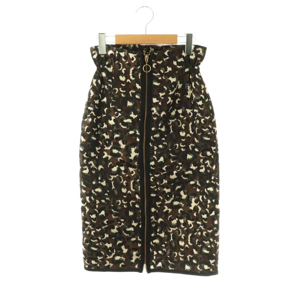 【中古】フィーニー PHEENY LEOPARD JACQUARD FRONT ZIP SKIRT スカート タイト ロング レオパード 1 ブラウン /HK ■OS ■SH レディース 【ベクトル 古着】 260413ブランドフィーニー ...