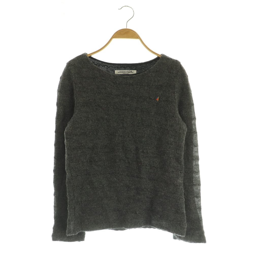 【中古】キカプーカマクラ KICKAPOO&COMPANY KAMAKURA モヘヤ混ニット セーター 長袖 ボートネック スパンコール S グレー /MY ■OS ■SH レディース 【ベクトル 古着】 260416表記サイズS実寸サイズ...